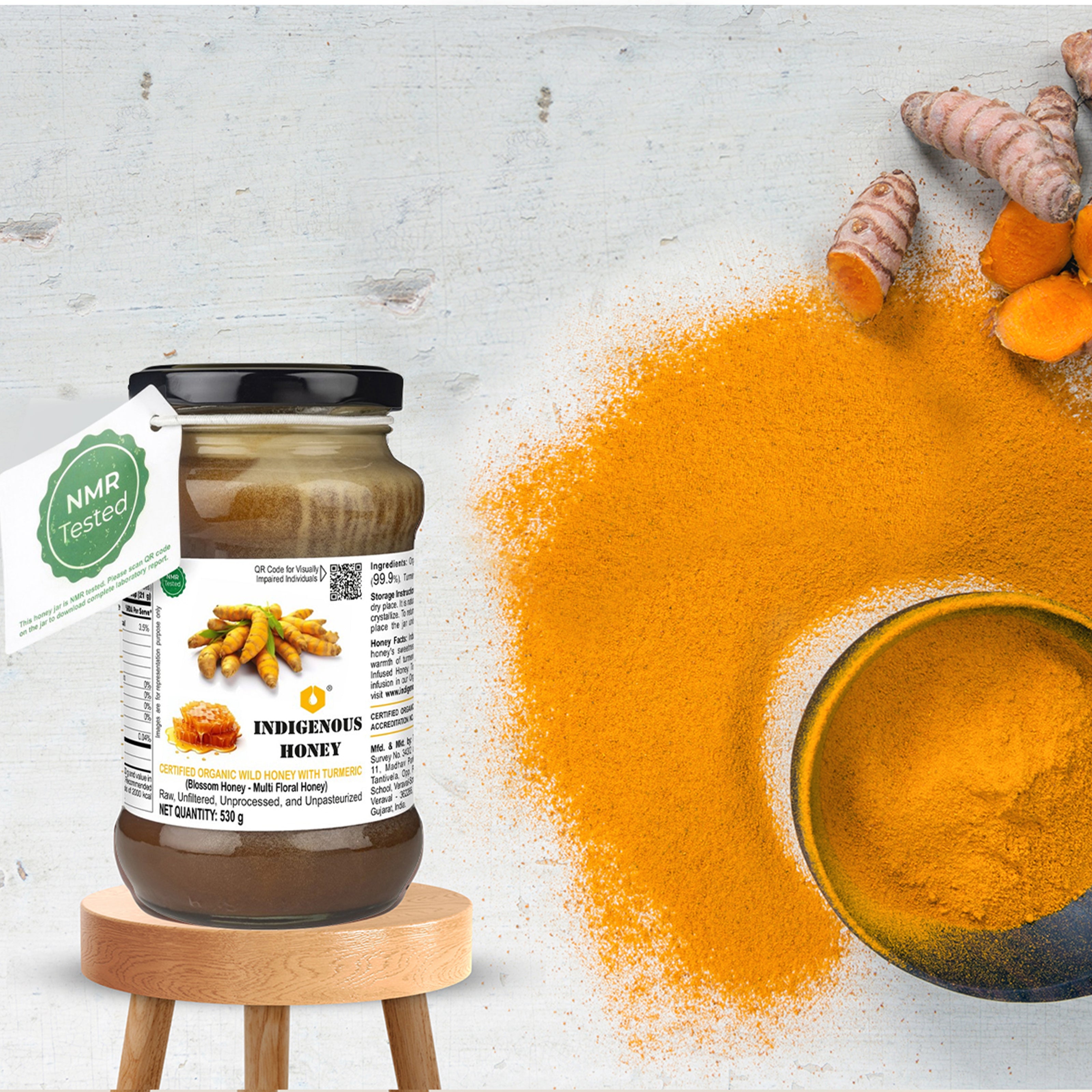 Indigenous Honey Raw Organic Honey with infused Turmeric