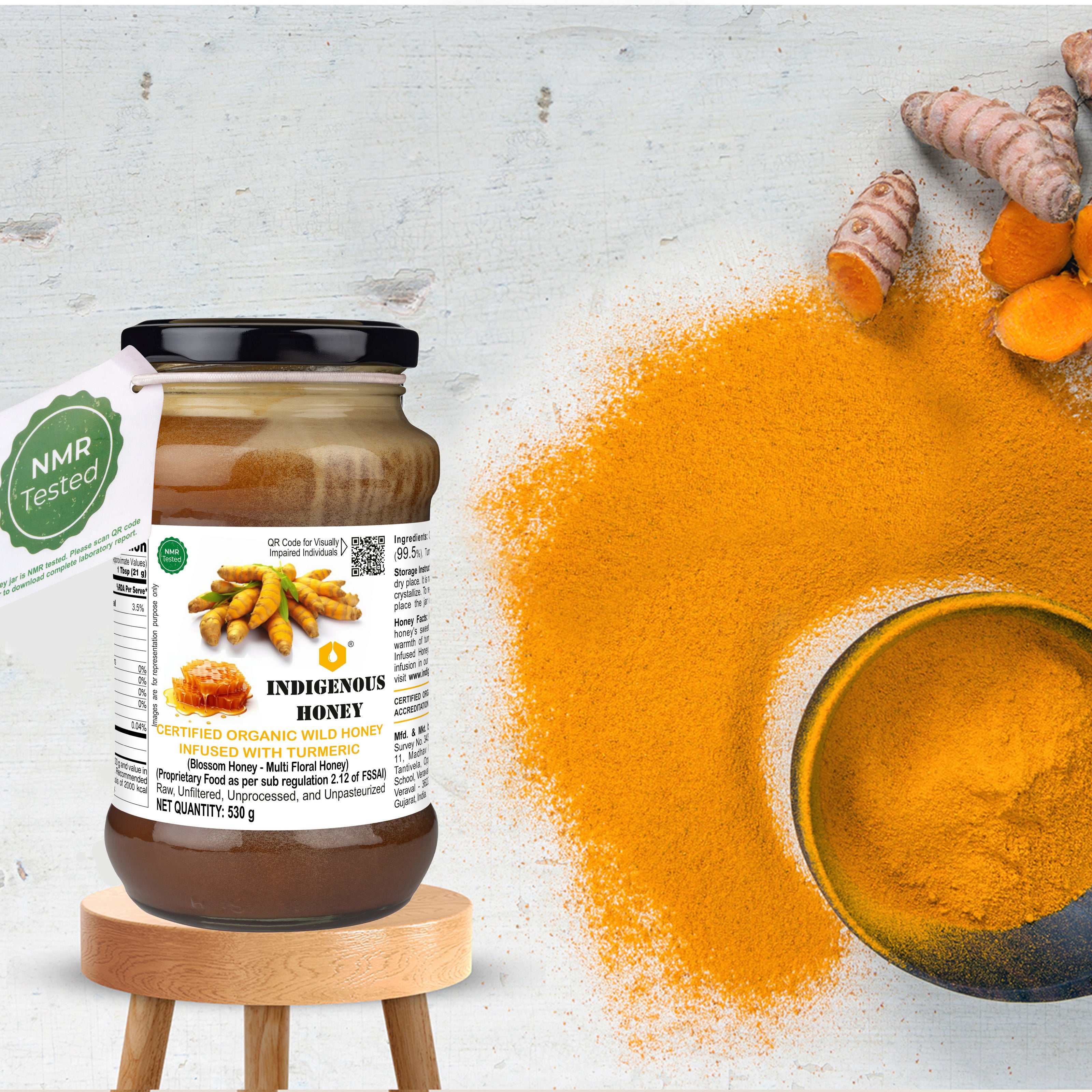 Indigenous Honey Raw Organic Honey with infused Turmeric