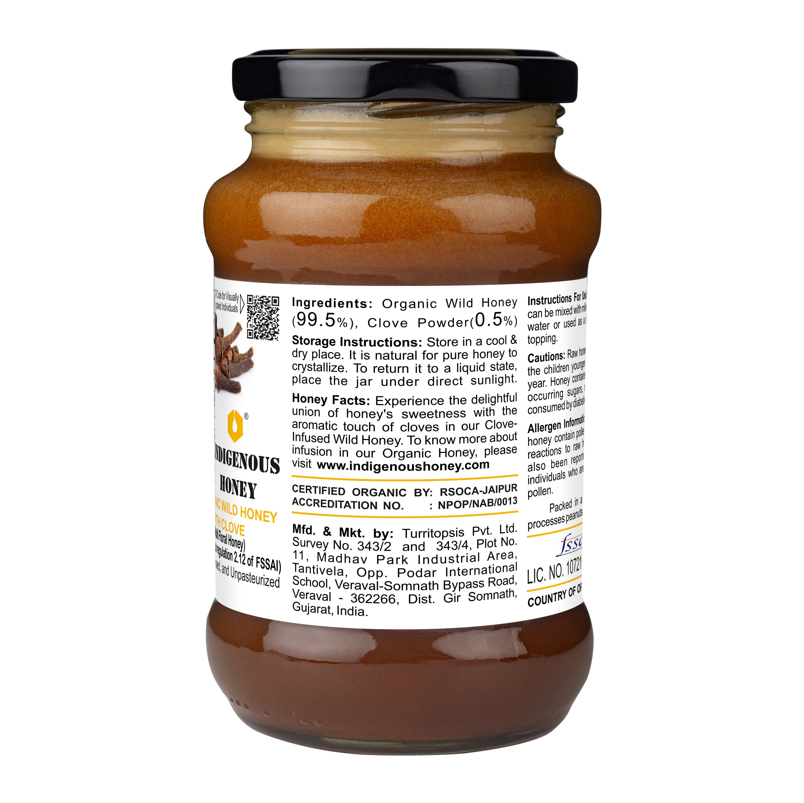Indigenous Honey Raw Organic Honey with Infused Clove
