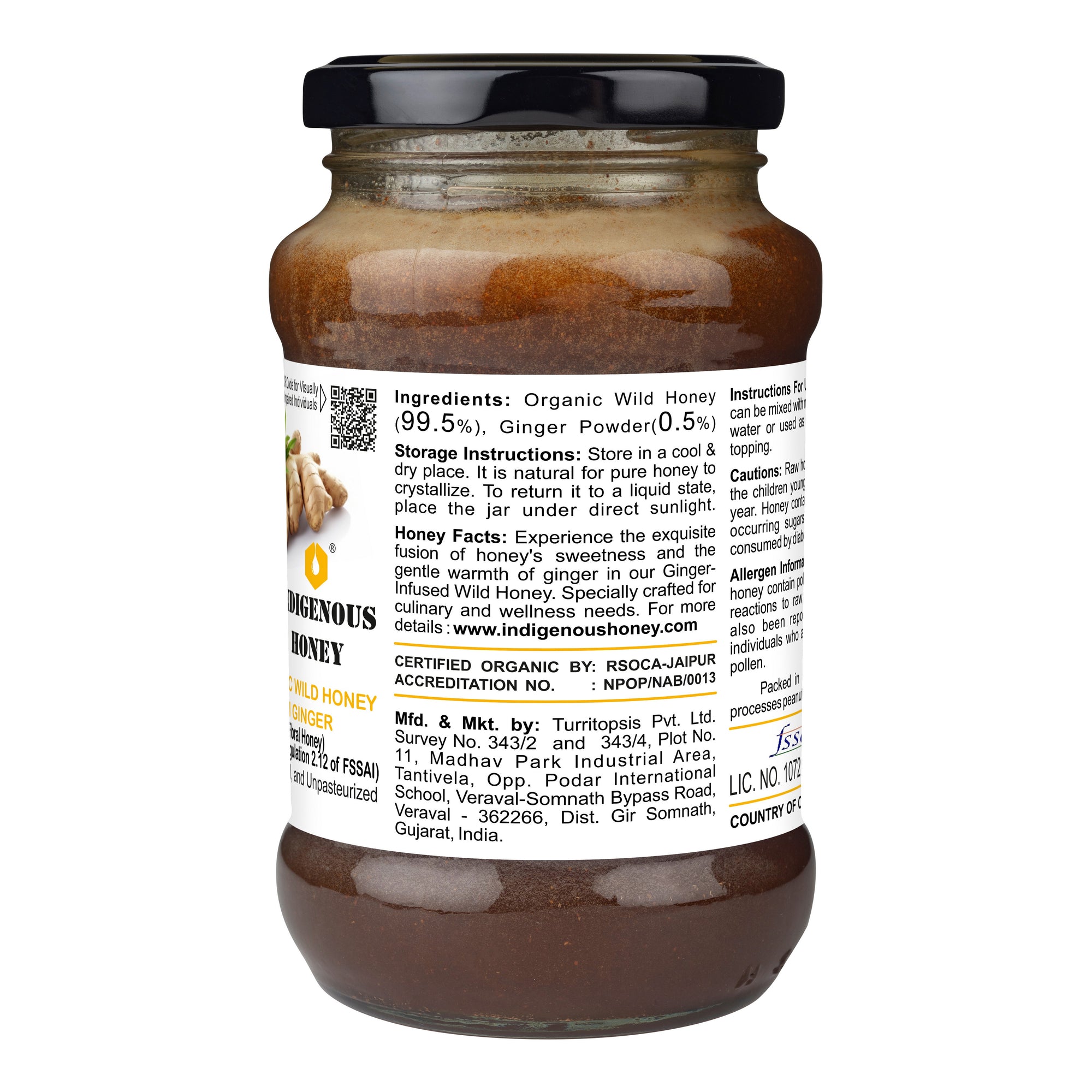 Indigenous Honey Raw Organic Honey infused with Ginger