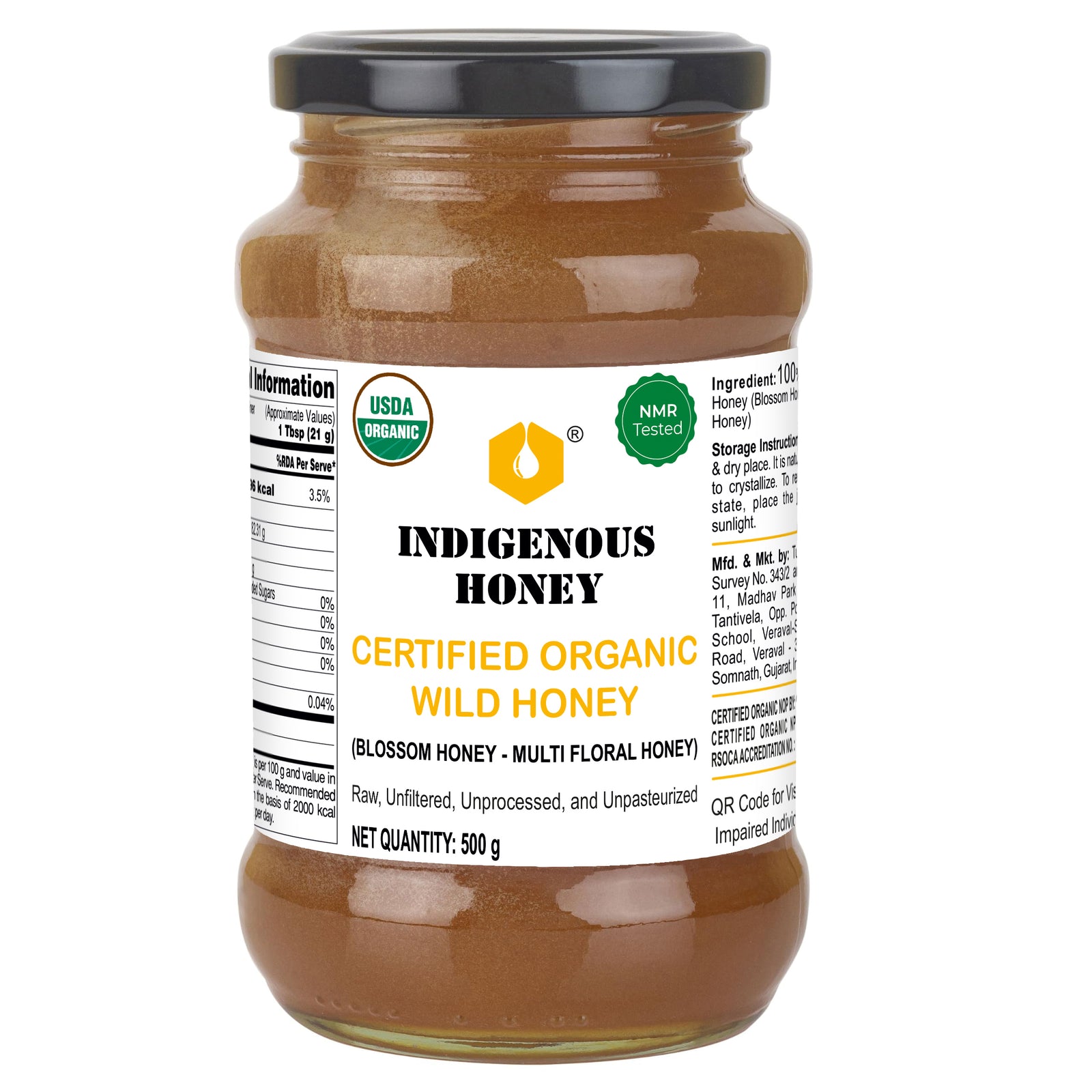 Organic Certified Raw Honey| Pure Natural Unprocessed Wild Honey